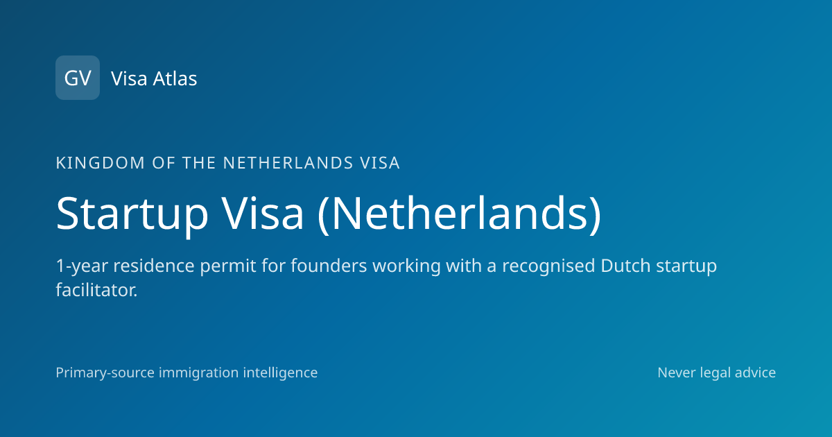 Startup Visa (Netherlands) — Kingdom of the Netherlands (2026 guide ...